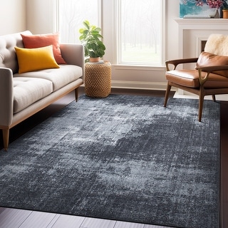 Contemporary Distressed Abstract Machine Washable Area Rug - On Sale ...