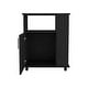 Modern Lower Microwave Stand with Cabinet, Open Storage, and Side ...