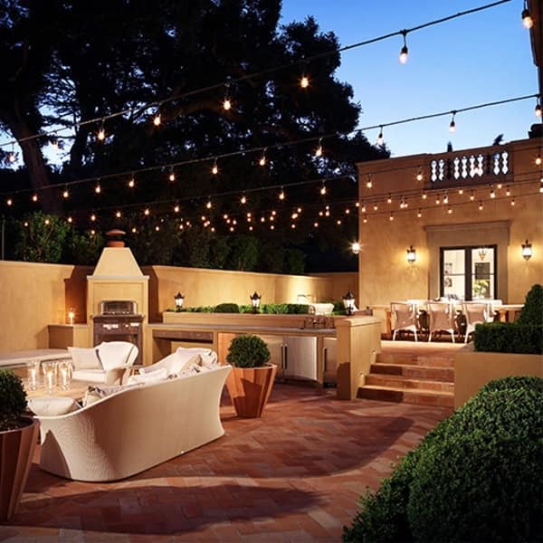 Outdoor Garden Hanging Light, 50ft, 24 Sockets, Weatherproof - Bed Bath ...