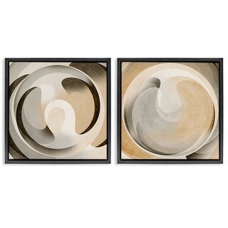 Stupell Neutral Circular Vortex Framed Floater Canvas Wall Art Design ...