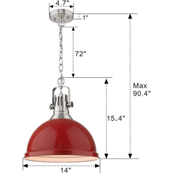 Red dome pendant light fixture vintage pendant island lights with ...
