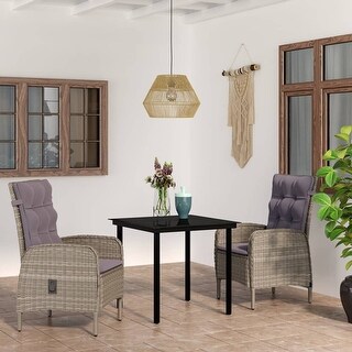 vidaXL Patio Dining Set with Cushions Gray and Black Garden Chair 3/5/7 ...