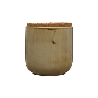Stoneware Jar with Cork Lid, Reactive Glaze - Bed Bath & Beyond - 35631584