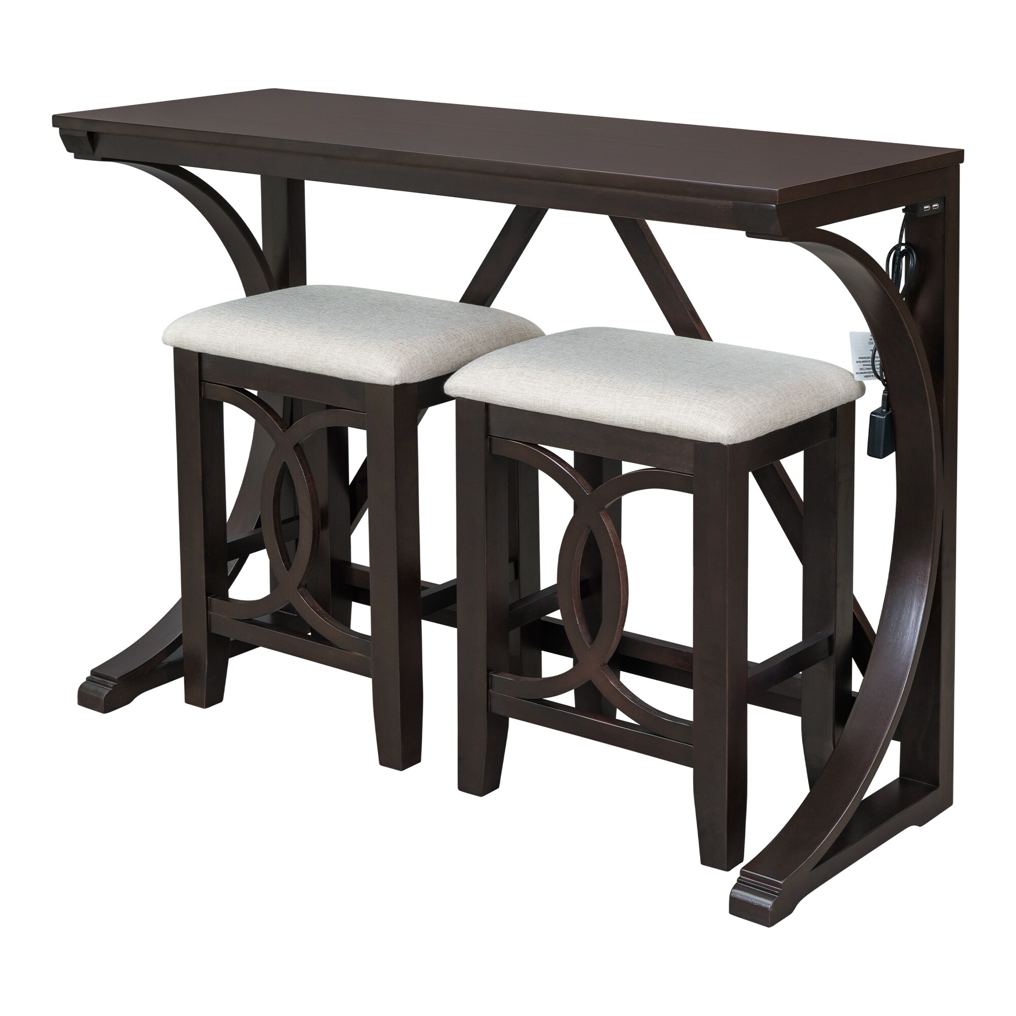 Sofa table with 2 stools store