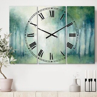 Designart 'Walk in the Forest' Cottage 3 Panels Large Wall CLock - 36 ...