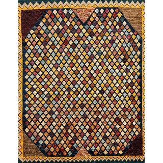 Ahgly Company Machine Washable Abstract Metallic Gold Area Rugs - Bed ...