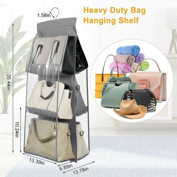 6-Pocket Handbag File Purse Organizer Rack Hanger - Bed Bath & Beyond ...