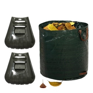 Gardenised 72-gallon Heavy-Duty Self-Standing Collapsible Leaf Bag with ...