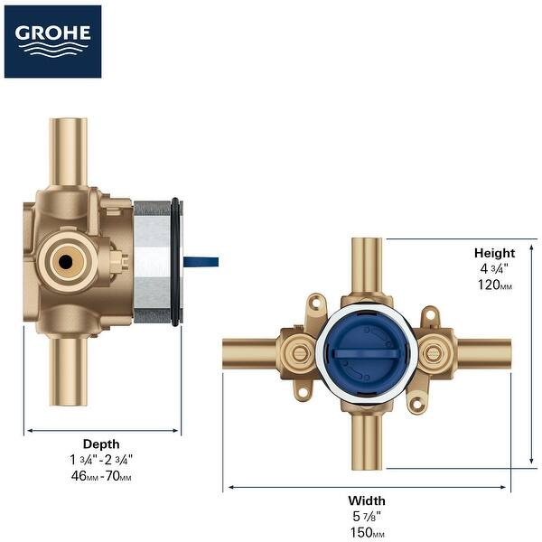 Grohe GrohSafe 3.0 Pressure Balance Valve with Stub-Out Connections ...