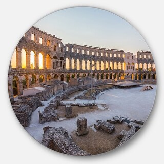 Designart 'Inside Ancient Roman Amphitheater' Landscape Disc Metal Wall ...
