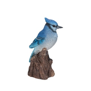 6.5" Blue White Motion Activated Singing Blue Jay Stump Figurine - Bed ...