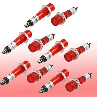 10 Pcs Plastic Case Red Lamp Signal Indicator Pilot Lights DC 24V - Bed ...