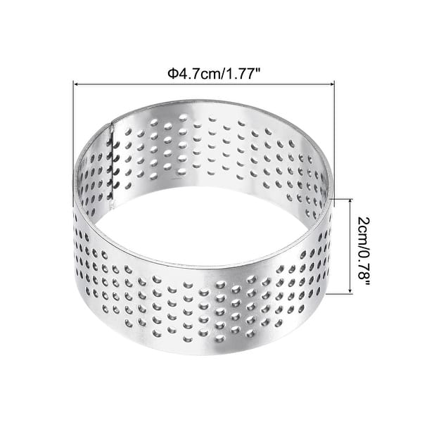 2pcs Stainless Steel Cake Rings 1.7" Perforated Cake Mousse Ring Baking ...