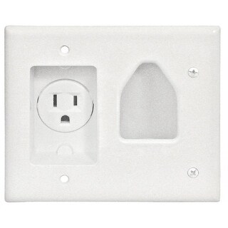 1 Pc, Recessed Low Voltage Cable Plate with Recessed Power, Non ...
