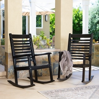 Elemental Lounge Oversize Wood Outdoor Patio Rocking Chairs (Set of 2 ...