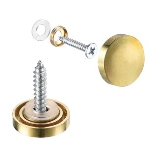 Mirror Screws, 16mm/0.63", 12pcs Cover Nails Gold Tone 304 Stainless ...