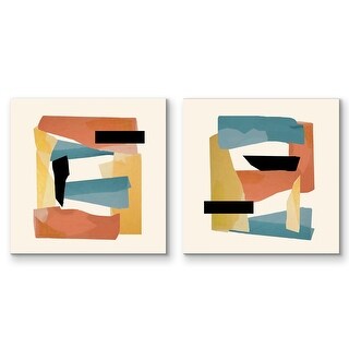 Americanflat 2 Piece 16x16 Wrapped Canvas Set - Bright Terracotta by PI ...