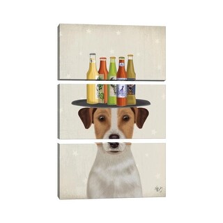 iCanvas "Jack Russell Beer Lover" by Fab Funky 3-Piece Canvas Wall Art ...