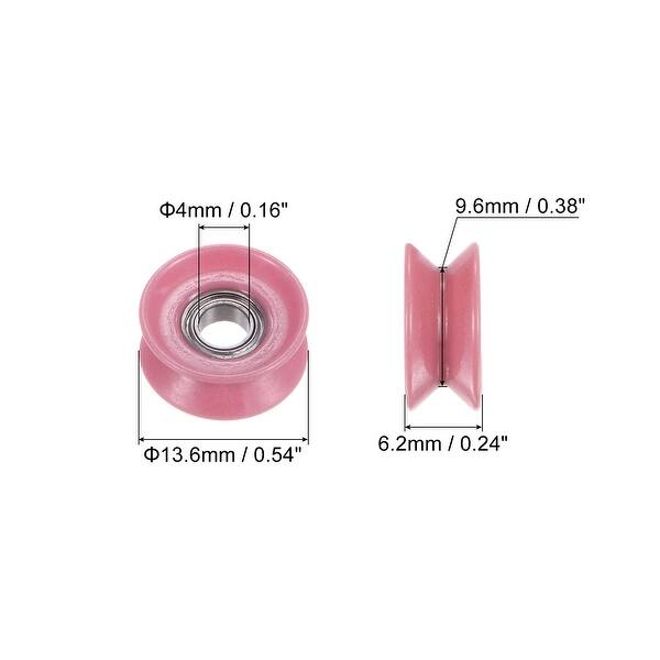 2pcs Guide Pulley Wheel Deep Groove Pulley Bearing, Red - Bed Bath ...