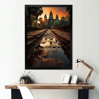 Designart "Asian Art Journey To Angkor I" Asian Art Framed Wall Decor ...
