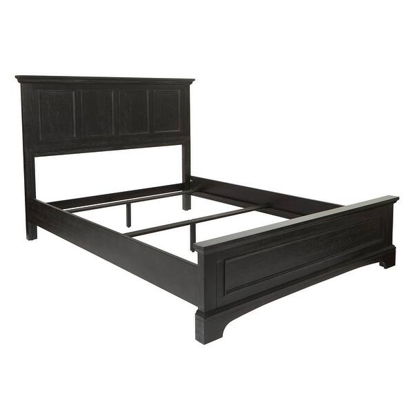 Farmhouse Basics Rustic Black Finish Panel Bed Set - Bed Bath & Beyond ...