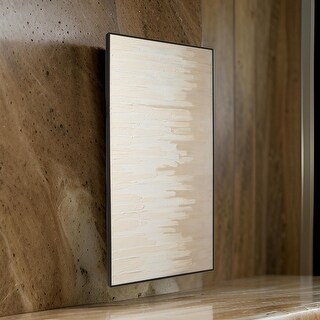 Rectangular Canvas Wall Art with Abstract Design, Beige and Off White ...