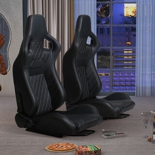 2-Piece Ergonomic Racing Simulator Game Seats w/ Adjustable Double ...