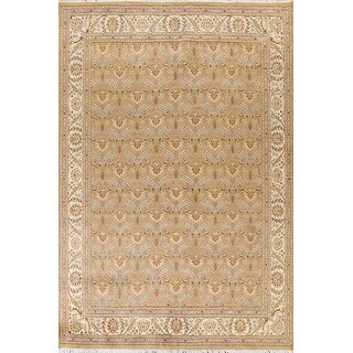 Wool/ Silk Vegetable Dye Floral Aubusson Area Rug Hand-knotted Carpet ...