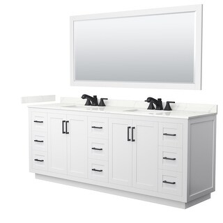 Miranda 84-inch Double Vanity, Quartz Top, 70-inch Mirror - Bed Bath ...