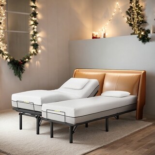 Split King Size Adjustable Bed Base/Bed Frame with Motorized Head and ...