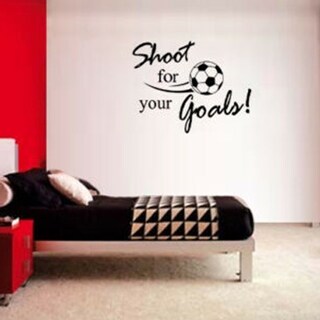 Shoot For Your Goals Vinyl Wall Decal Sticker Sports Soccer 18" x 23 ...