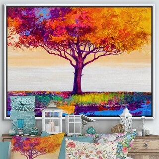 Designart "Autumn Colored Forest Treescape XVII" Farmhouse Framed ...