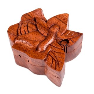 Novica Handmade Lotus Secret Decorative Wood Puzzle Box - Bed Bath ...