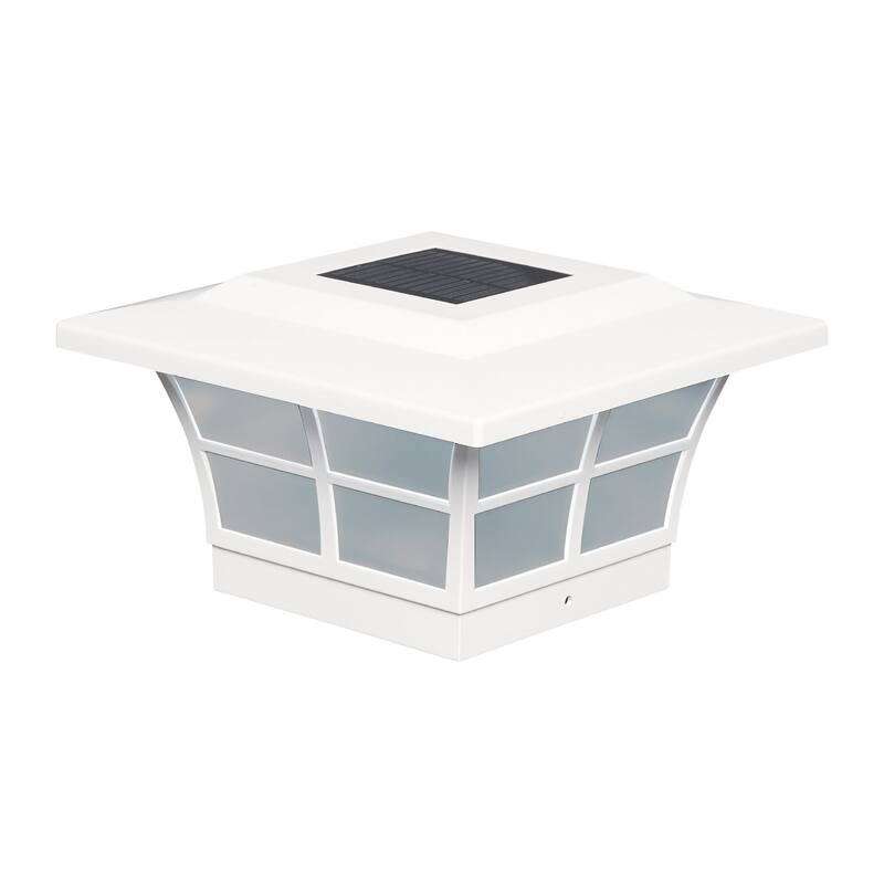 Classy Caps 5x5 White PVC Prestige Solar Post Cap (Set of 2) - On Sale ...