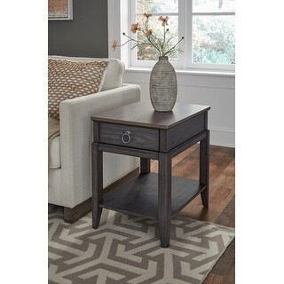 Gracewood Hollow Gray Wood Rectangular End Table with Drawer - On Sale ...