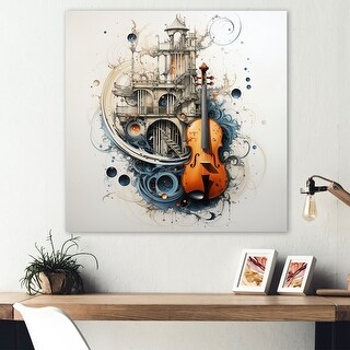 Designart "Harmonious Melody In This" Music Metal Wall Art Prints - Bed ...