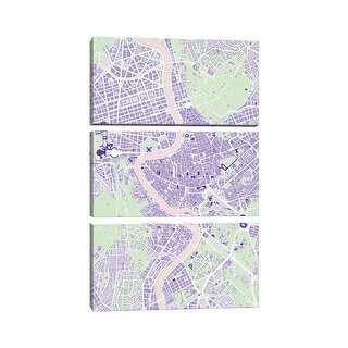 iCanvas "Rome Violet" by Planos Urbanos 3-Piece Canvas Wall Art Set ...