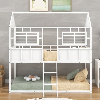 Merax Twin over Twin Size Metal Low Bunk Beds - Bed Bath & Beyond ...