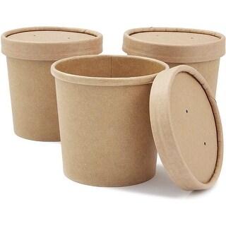 Disposable Kraft Paper Food Cups with Vented Lids - Bed Bath & Beyond ...