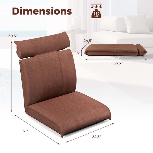 Costway Folding Floor Chair with 14-Poistion Adjustable Backrest - See ...
