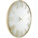 White Metal Decorative Wall Clock with Gold Hands and Numbers - Bed ...