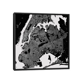 iCanvas "New York City Urban Map (Black)" by Urbanmap Framed Canvas ...