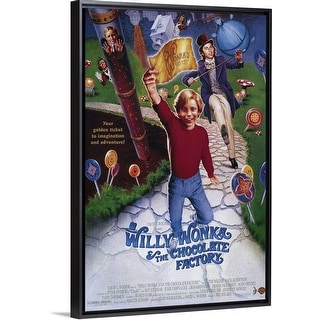 "Willy Wonka and the Chocolate Factory (1971)" Black Float Frame Canvas ...