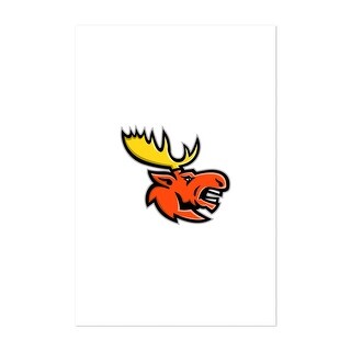 Angry Moose Head Mascot Illustrations Animals Art Print/Poster - Bed ...