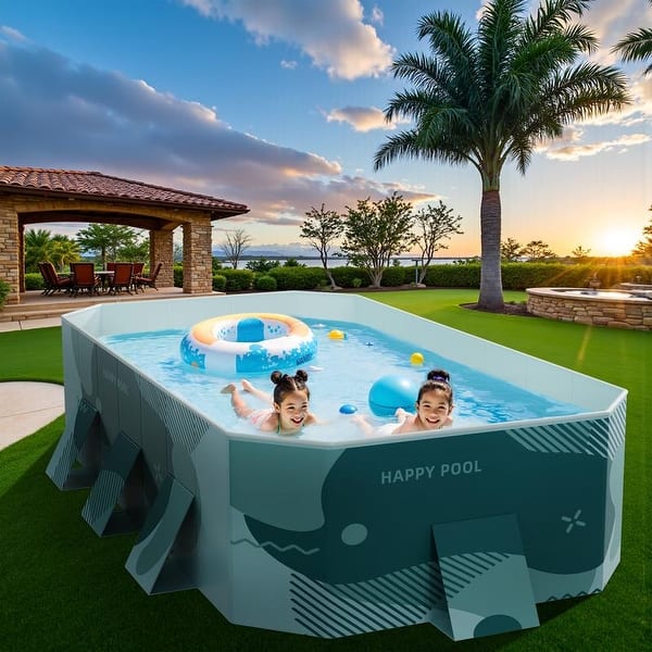 Homall Foldable Above Ground Swimming Pool Portable Outdoor Inflatable ...