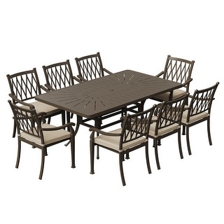 8 - Person Rectangular Outdoor Dining Set with Cushions - Bed Bath & Beyond - 40134773