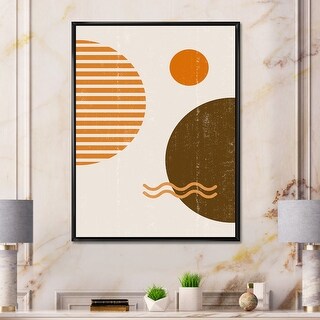 Designart "Abstract Minimal Sun and Moon In Earth Tones III" Modern ...