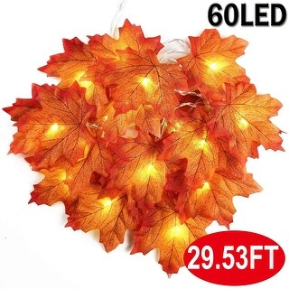 60LED Maple Leaves String Lights Fall Lights for Fall Leaves ...
