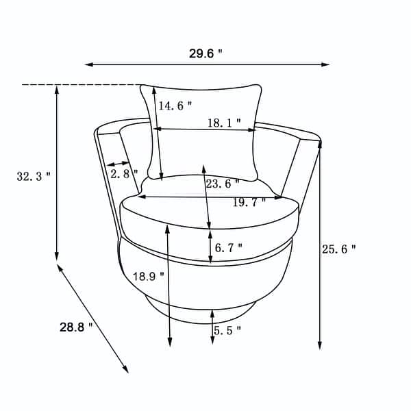 Swivel Barrel Modern Accent 29.6 inch 360 Degree rotate Chair - Bed ...