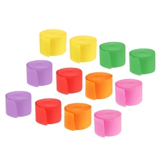 Crepe Paper Streamers 12 Rolls 72ft in 6 Colors for Party Decorations ...